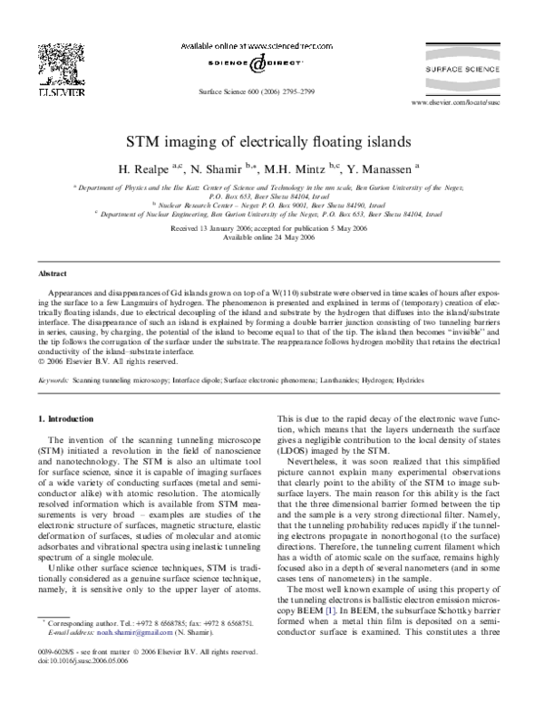 (PDF) STM imaging of electrically floating islands