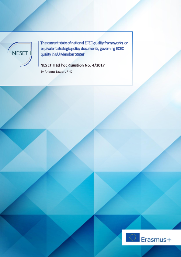 (PDF) The current state of national ECEC quality frameworks, or equivalent strategic policy ...