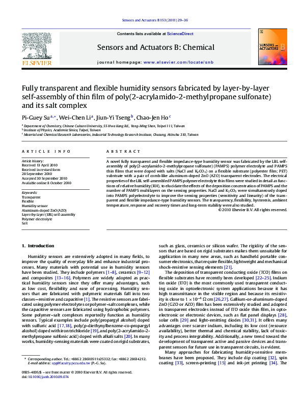 (PDF) Fully transparent and flexible humidity sensors fabricated by ...