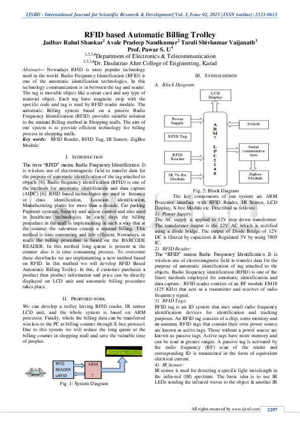 (PDF) RFID Based Automatic Billing Trolley | Sharmila Sharmila ...