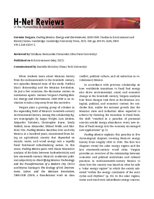 (PDF) Review, Fueling Mexico by Germán Vergara