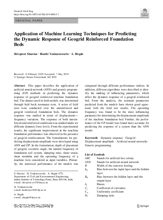 (PDF) Application of Machine Learning Techniques for Multi Objective ...