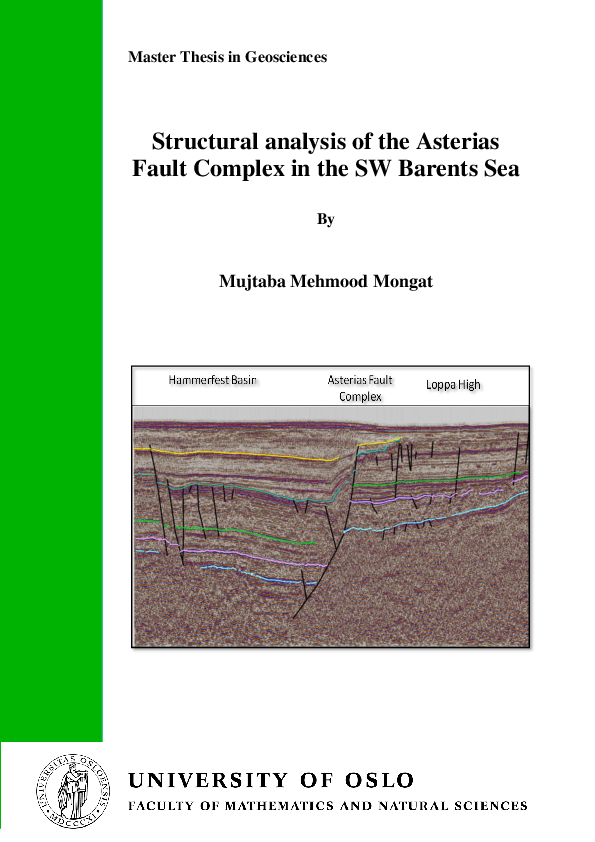 (PDF) Structural analysis of the Asterias Fault Complex in the SW Barents Sea