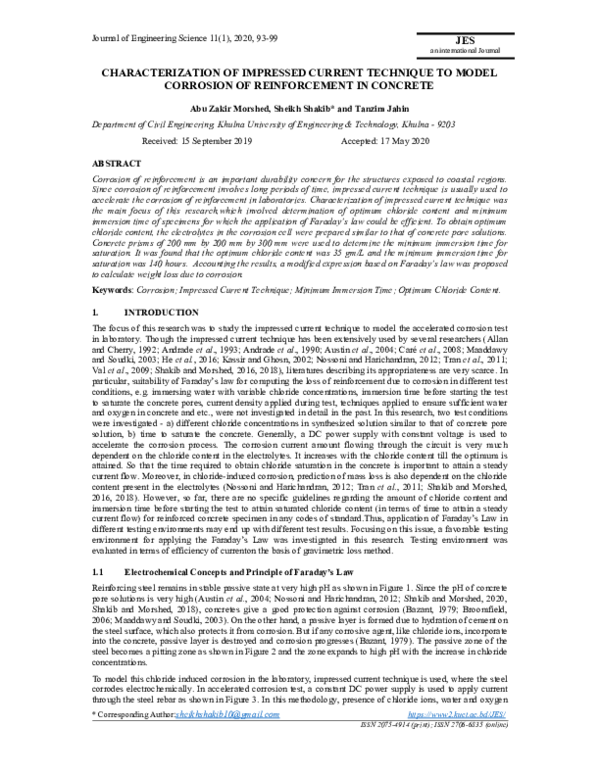 Pdf Characterization Of Impressed Current Technique To Model