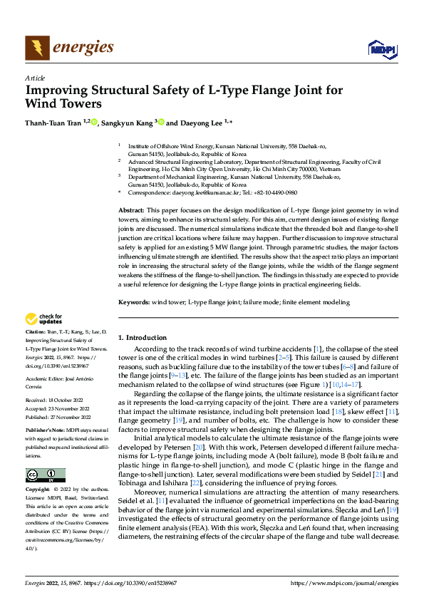 (PDF) Improving Structural Safety of L-Type Flange Joint for Wind ...