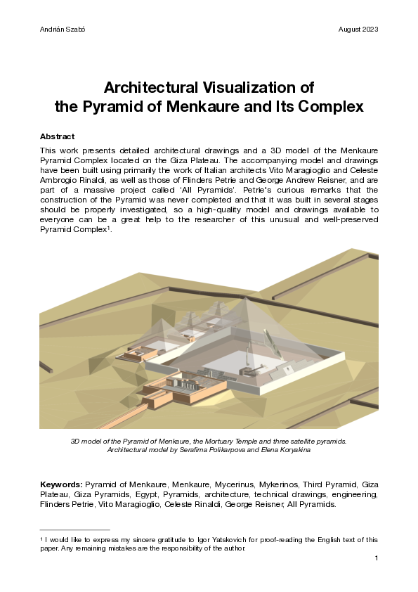 (PDF) Architectural Visualization of the Pyramid of Menkaure and Its ...