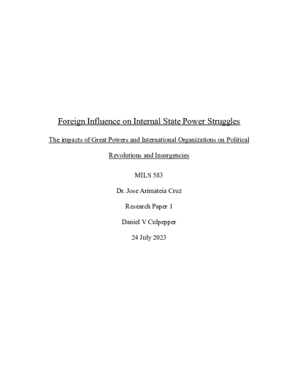 (PDF) Foreign Influence on Internal State Power Struggles: The impacts ...