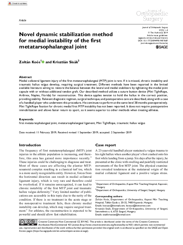 (PDF) Novel dynamic stabilization method for medial instability of the ...