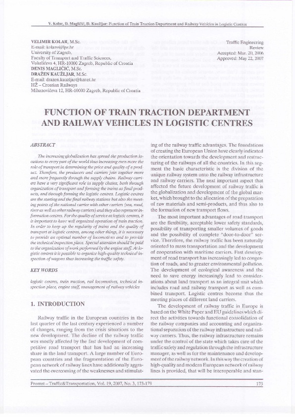 (PDF) Function of Train Traction Department and Railway Vehicles in ...