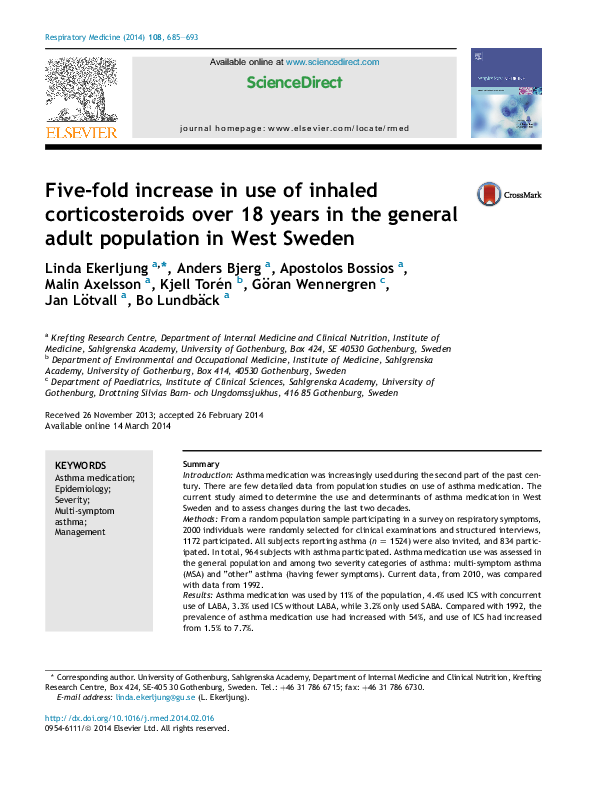 (PDF) Five-fold increase in use of inhaled corticosteroids over 18 ...