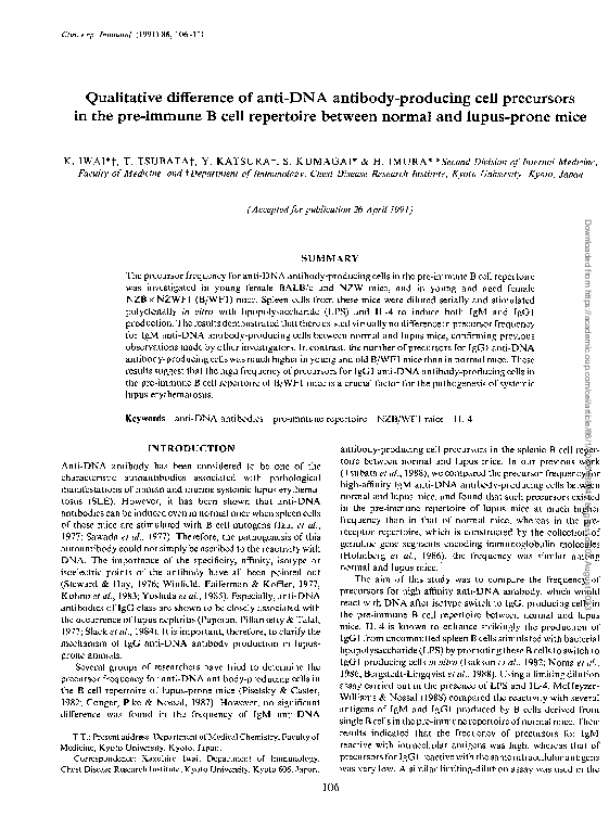 (PDF) Qualitative difference of anti-DNA antibody-producing cell ...