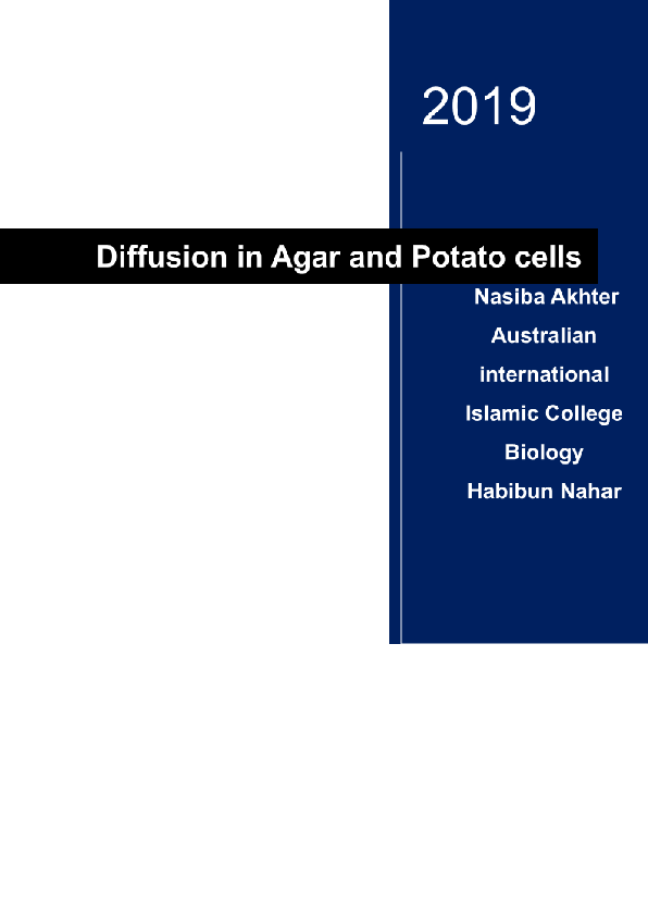 (PDF) Diffusion in Agar and Potato cells