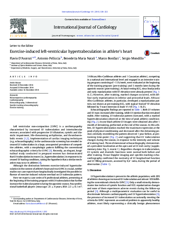 (PDF) Exercise-induced left-ventricular hypertrabeculation in athlete's ...