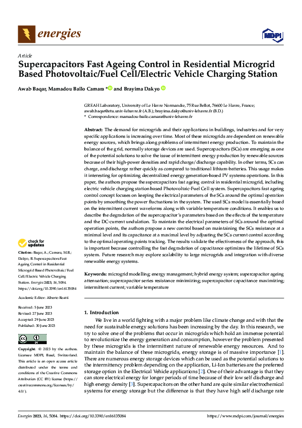 (PDF) Supercapacitors Fast Ageing Control in Residential Microgrid ...