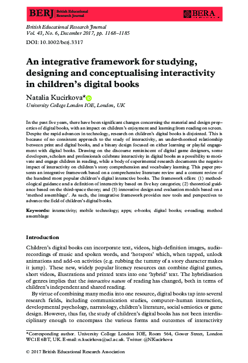 (PDF) An integrative framework for studying, designing and conceptualising interactivity in ...