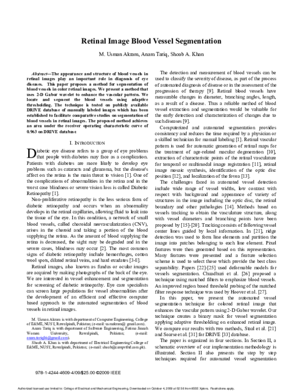 (PDF) Retinal image blood vessel segmentation (PDF) Retinal image blood vessel segmentation