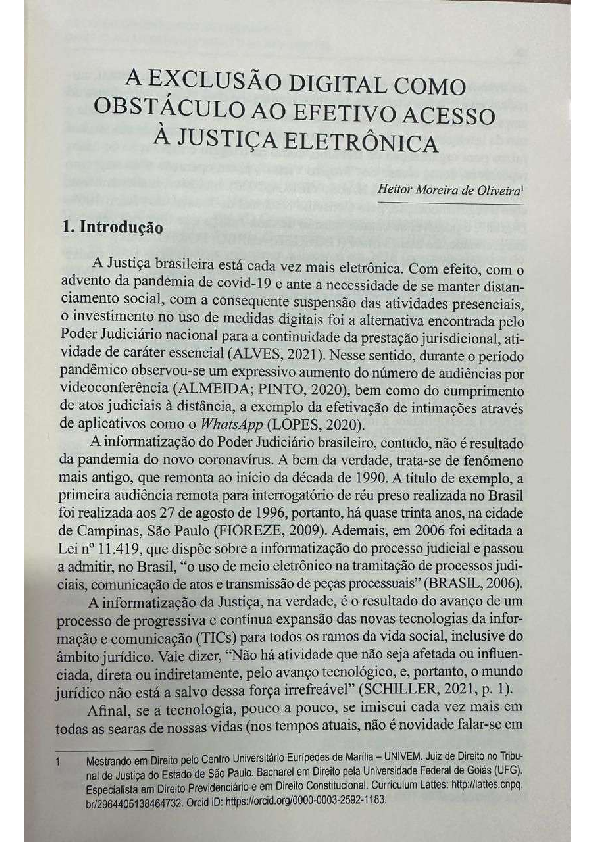 (PDF) A exclusão digital como obstáculo ao efetivo acesso à justiça ...