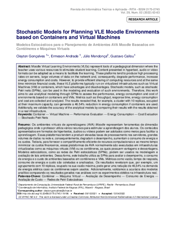 (PDF) Stochastic Models for Planning VLE Moodle Environments based on ...