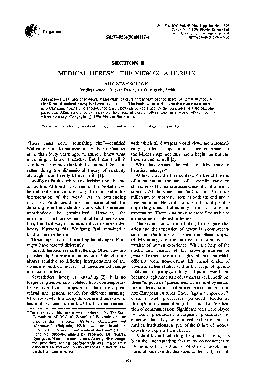 (PDF) Medical heresy—The view of a heretic