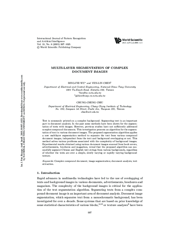 (PDF) Multi-Layer Segmentation of Complex Document Images