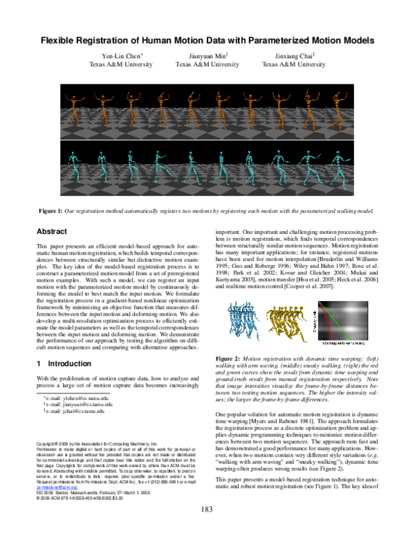 (PDF) Flexible registration of human motion data with parameterized ...