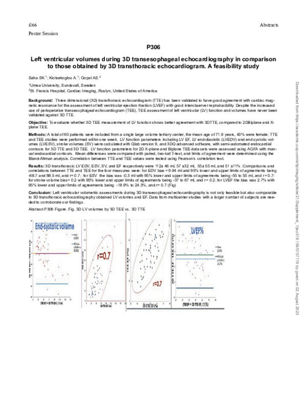 (PDF) P306 Left ventricular volumes during 3D transesophageal ...