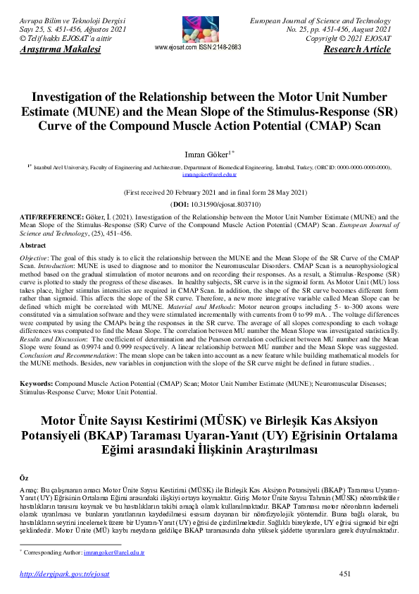 (PDF) Investigation of the Relationship between the Motor Unit Number ...