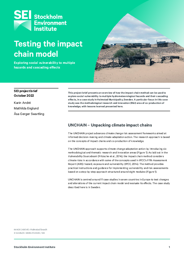 (PDF) Testing the Impact Chain Model: Exploring Social Vulnerability to ...