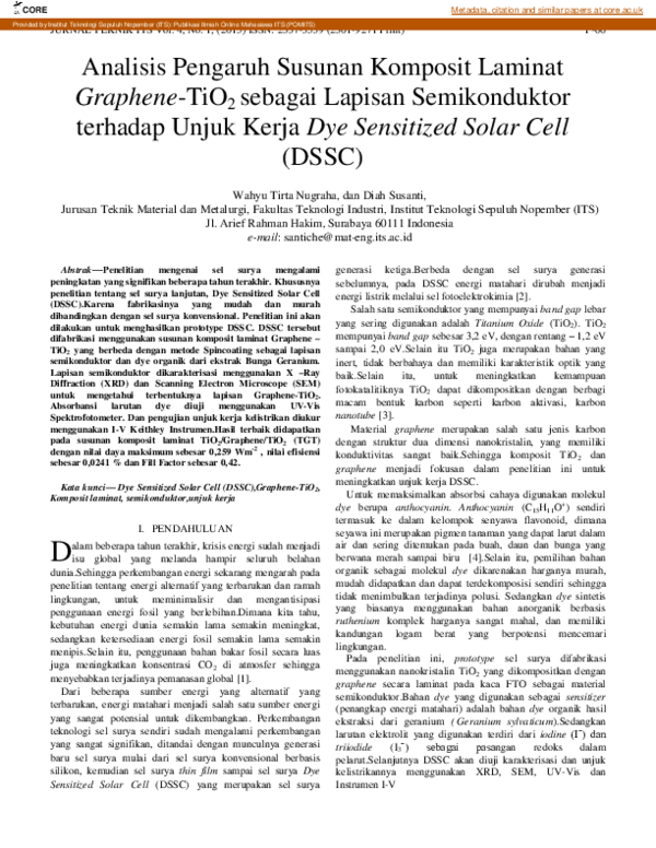 (PDF) Analisis Pengaruh Susunan Komposit Laminat Graphene-TiO2 sebagai ...