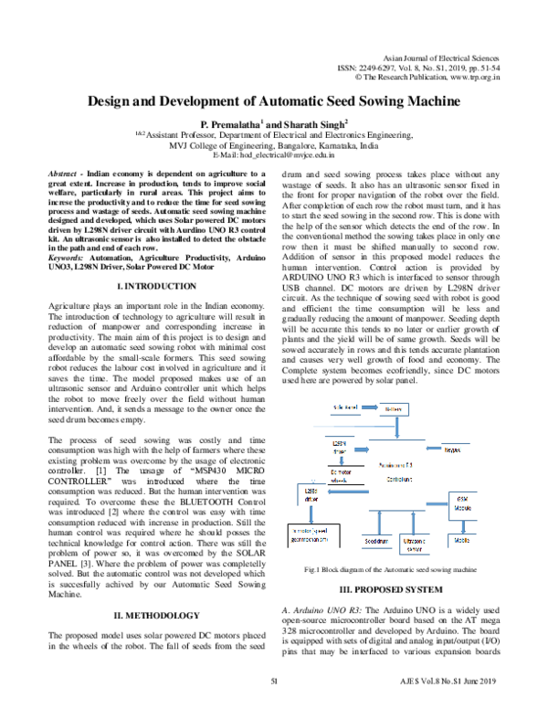 (PDF) Design and Development of Automatic Seed Sowing Machine
