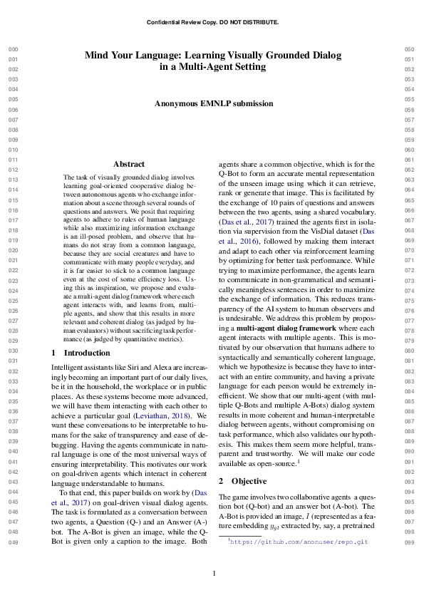 Pdf Mind Your Language Learning Visually Grounded Dialog In A Multi