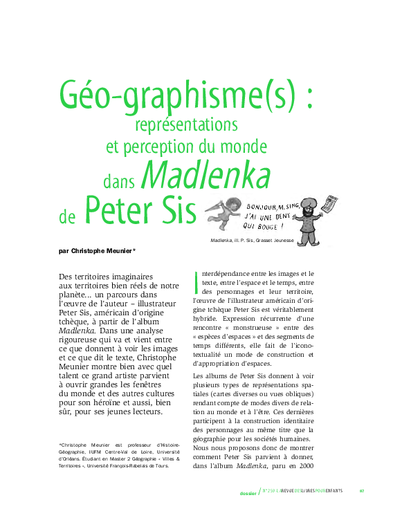 (PDF) Géo-graphisme(s) : représentations et perception du monde dans ...