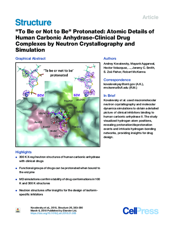 (PDF) To Be or Not to Be" Protonated: Atomic Details of Human Carbonic ...