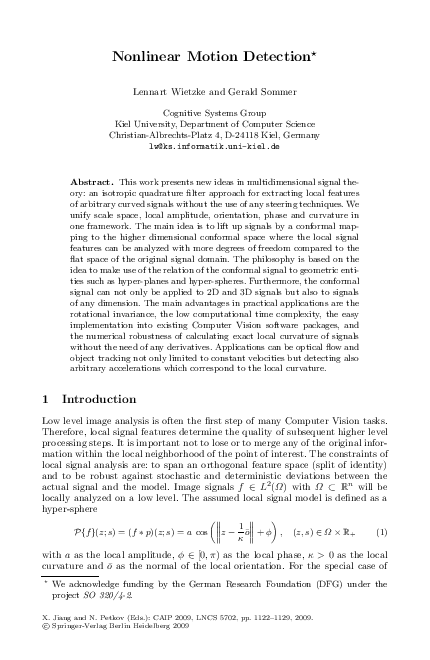(PDF) Nonlinear Motion Detection