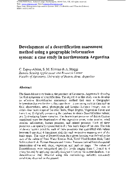 (PDF) Development Of A Desertification Assessment Method Using A ...