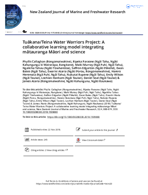 (PDF) Tuākana/Teina Water Warriors Project: A collaborative learning ...