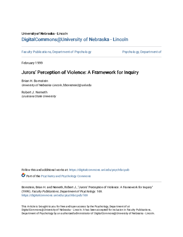 (PDF) Jurors’ perception of violence