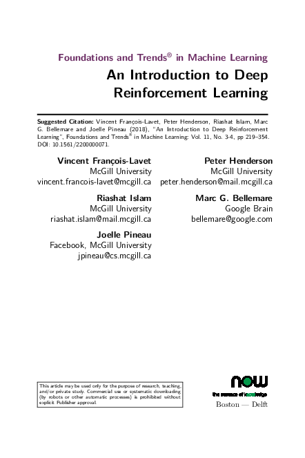 (PDF) Foundations and Trends ® in Machine Learning An Introduction to ...