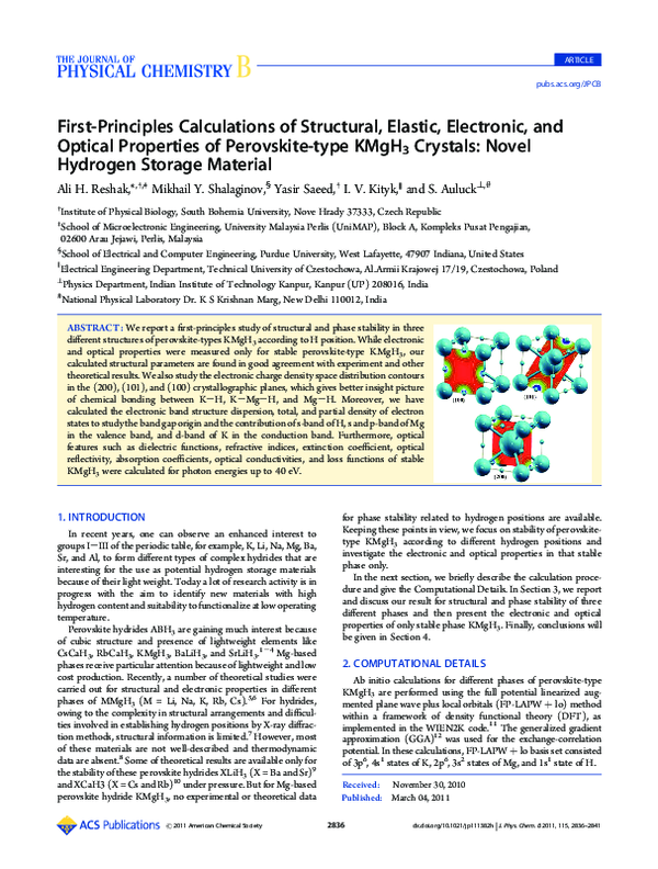 Pdf First Principles Calculations Of Structural Electronic