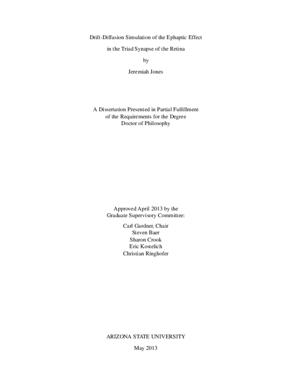 (PDF) Drift-diffusion simulation of the ephaptic effect in the triad synapse of the retina