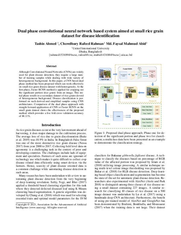 (PDF) Dual phase convolutional neural network based system aimed at small rice grain dataset for ...