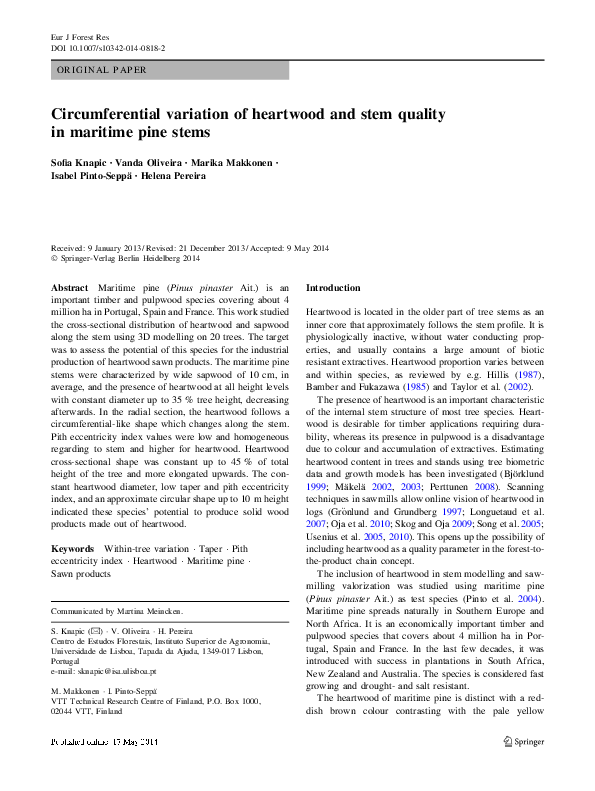 (PDF) Circumferential variation of heartwood and stem quality in ...