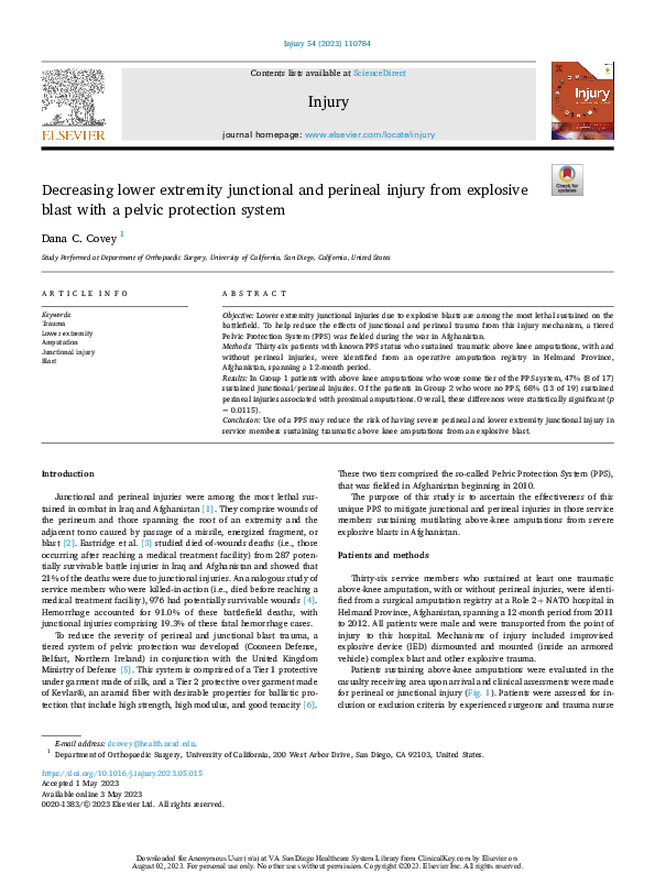 (PDF) Decreasing lower extremity junctional and perineal injury from ...