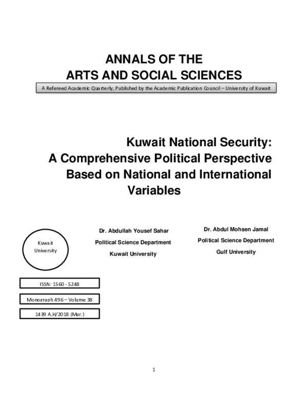 (PDF) Kuwait National Security: A Comprehensive Political Perspective ...