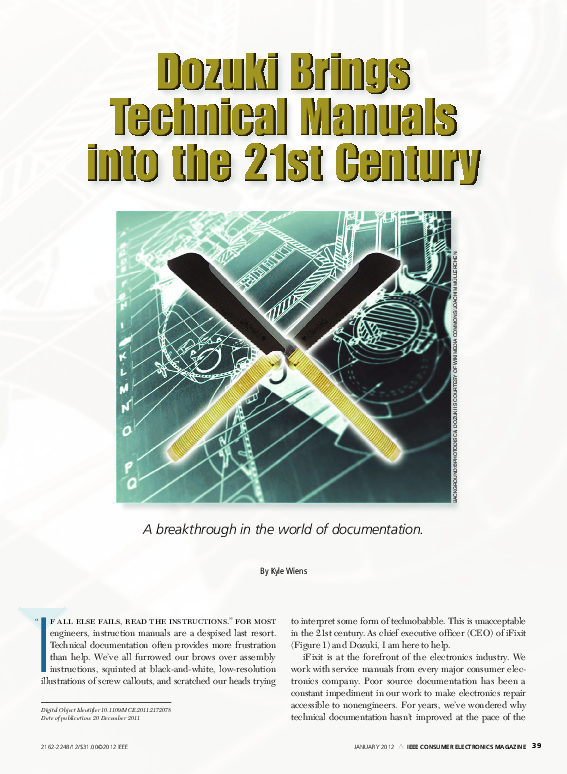 (PDF) Dozuki Brings Technical Manuals into the 21st Century: A ...