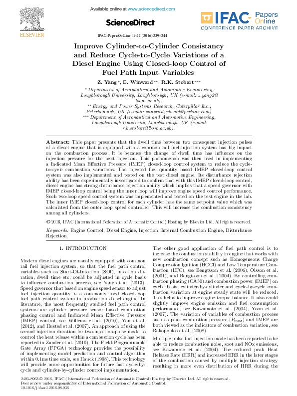 (PDF) Improve Cylinder-to-Cylinder Consistancy and Reduce Cycle-to ...