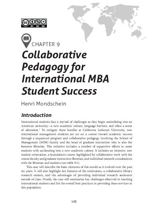 (PDF) Collaborative Pedagogy for International MBA Student Success