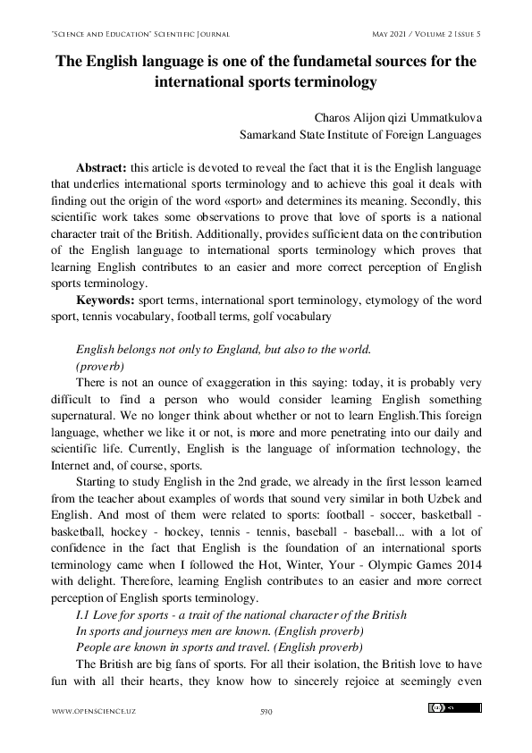 (PDF) The English language is one of the fundametal sources for the ...