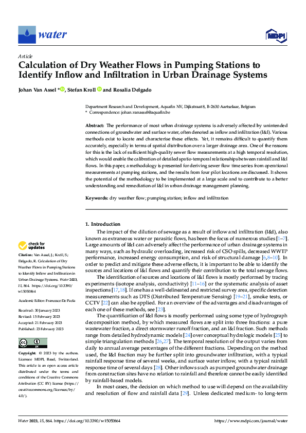 (PDF) Calculation of Dry Weather Flows in Pumping Stations to Identify ...