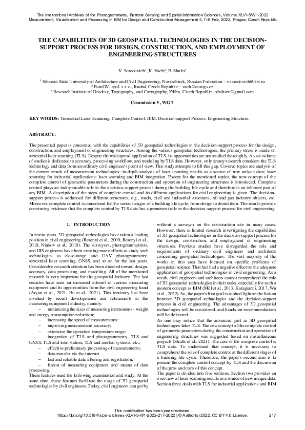 (PDF) The Capabilities of 3D Geospatial Technologies in the Decision-Support Process for Design ...